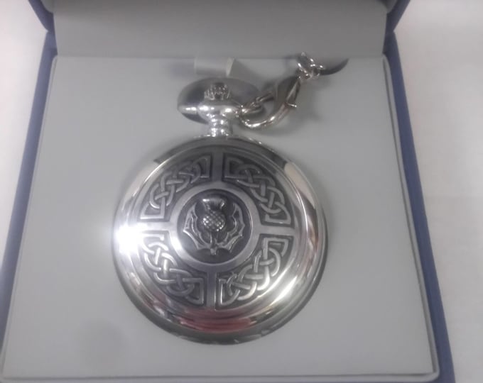 Personalised Chrome Thistle Pocket Watch - Etsy