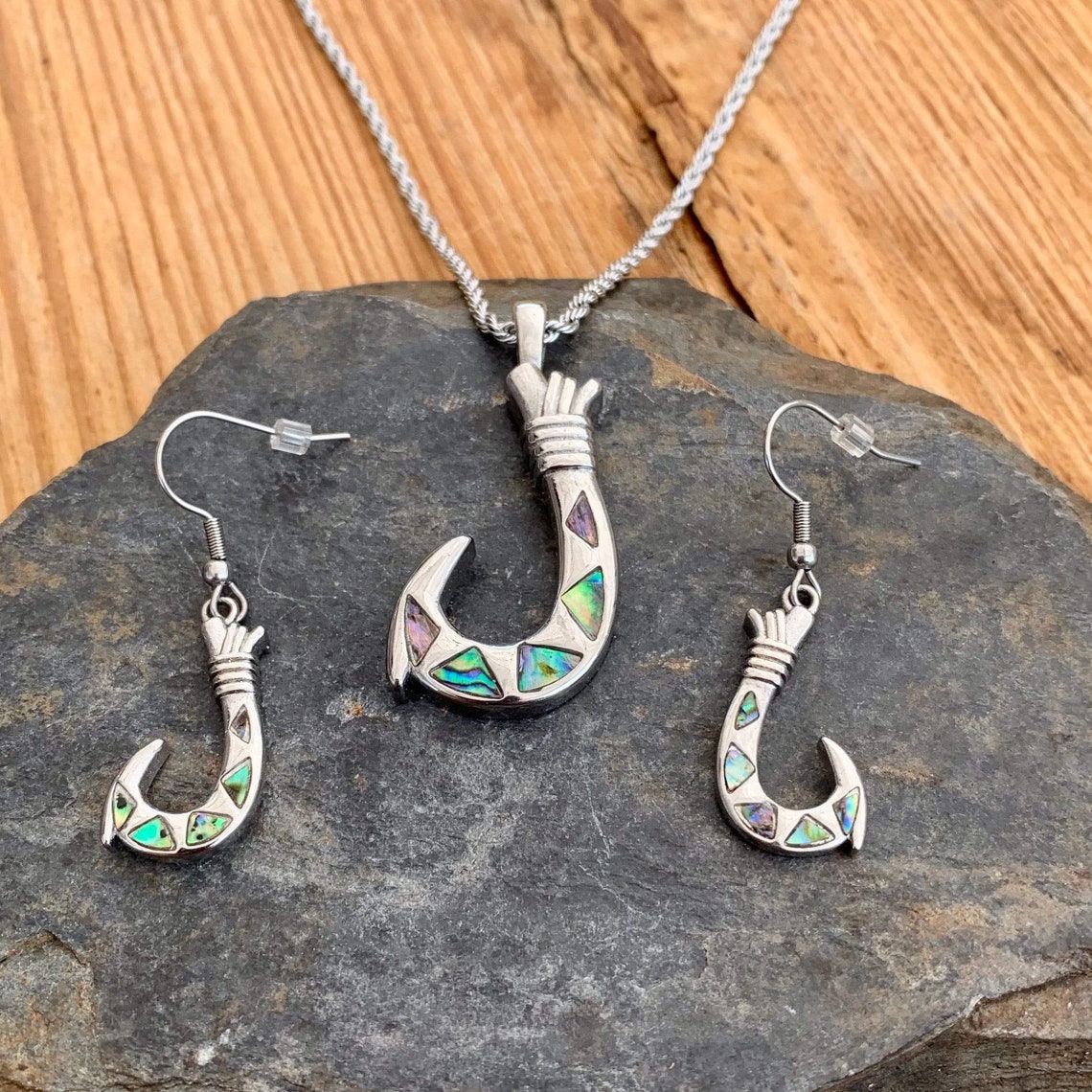 Women's Fishing Hook Pendant Necklace Handmade Fish Hook - Etsy