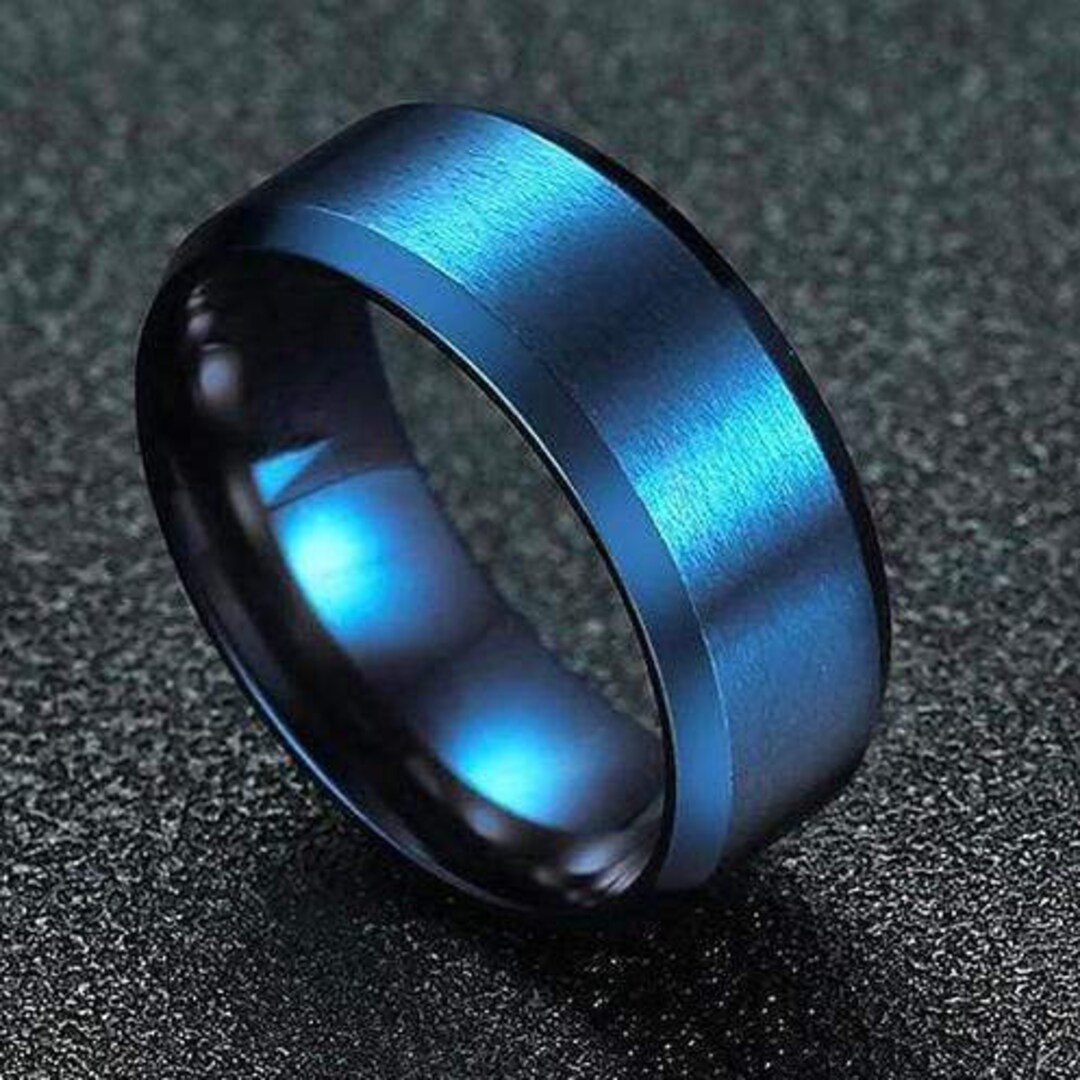 Blue Steel Ring Biker Sanitys Band Ring Collection Cobalt Blue Steel ...