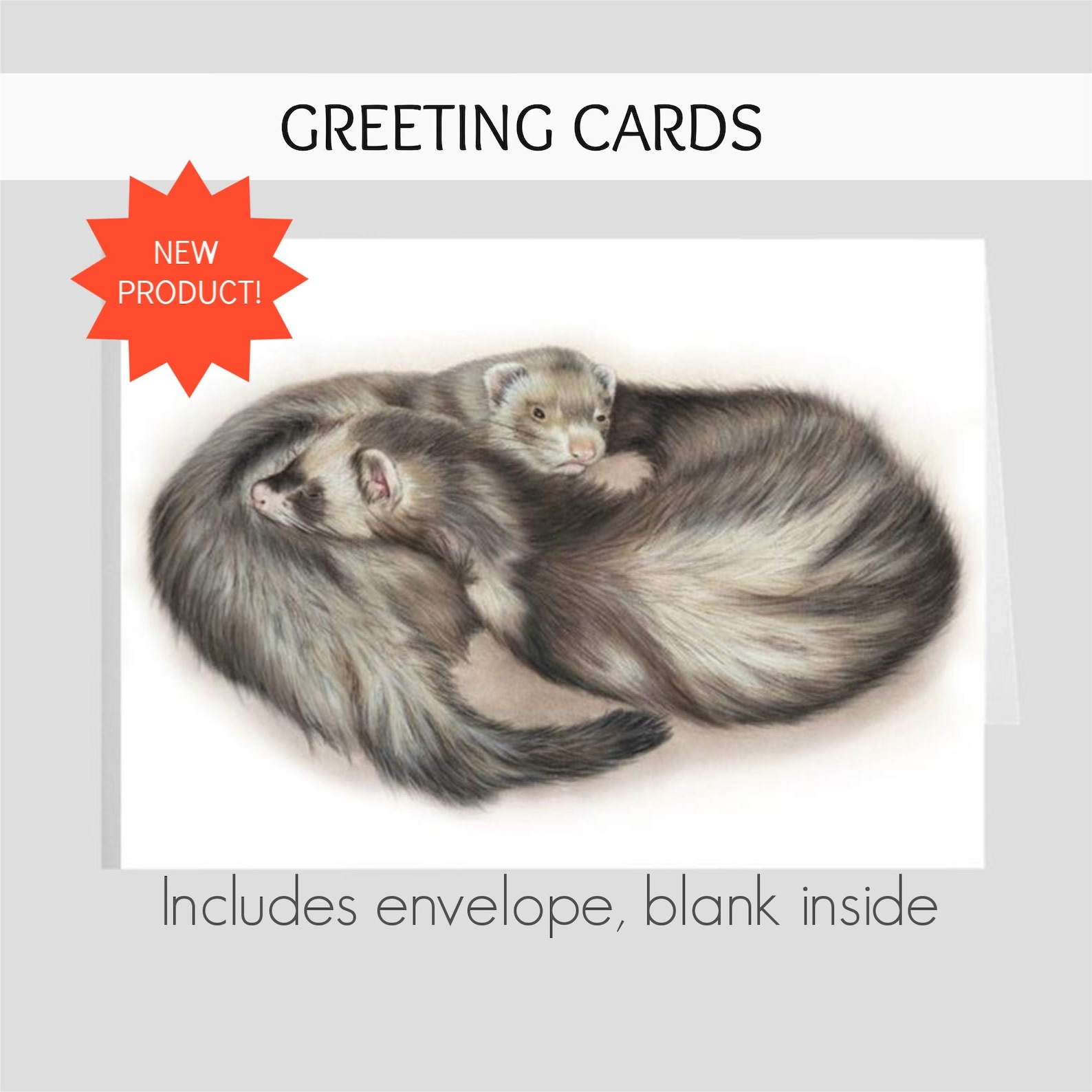 Ferret, Ferrets, Ferret Cards, Blank Card, Ferret Greeting Cards ...