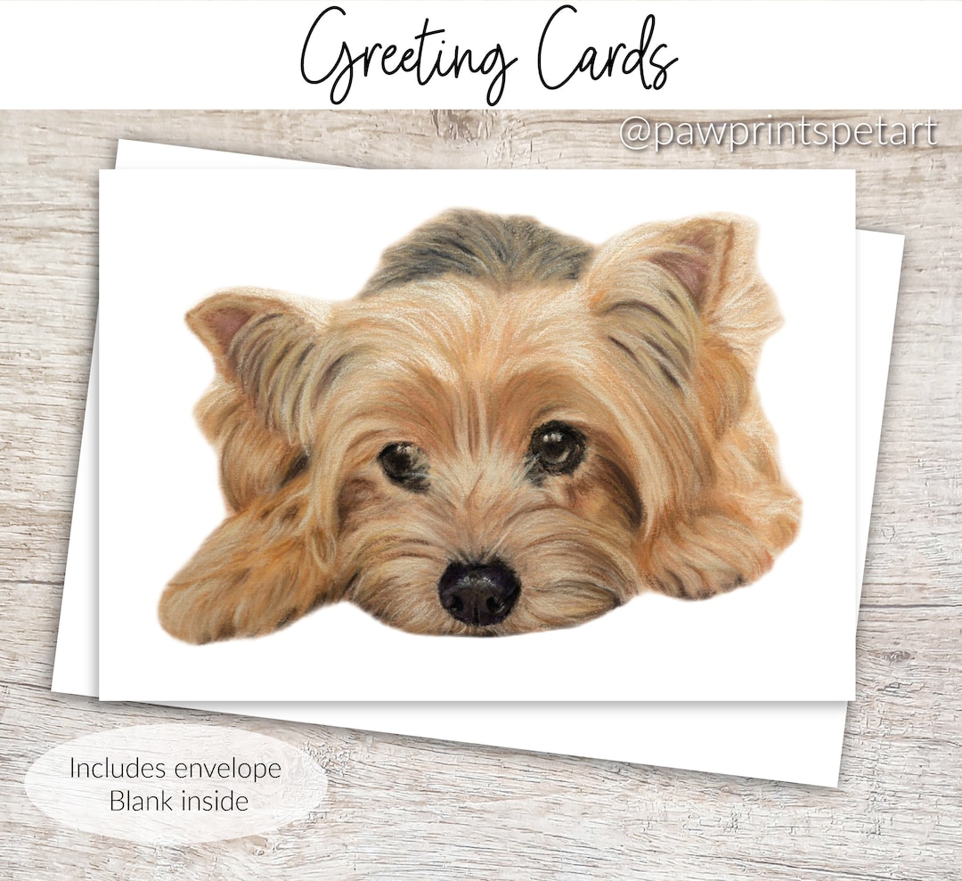 Yorkie, Yorkshire Terrier, Yorkie Card, Blank Card, Greeting Card ...