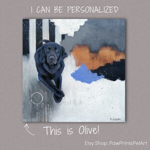 Large Canvas Abstract Art. Black Labrador, Labrador Art, Dog Painting ...