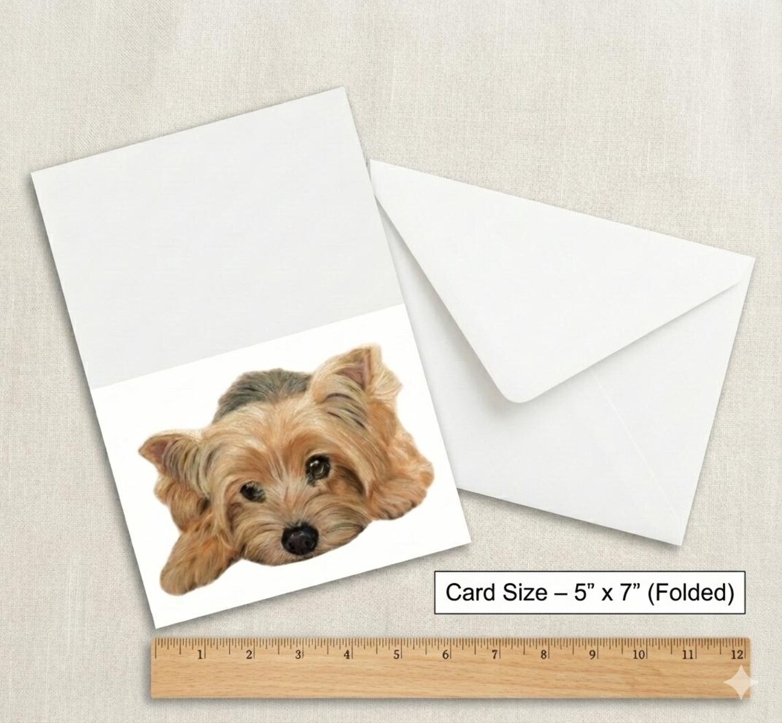 Yorkie, Yorkshire Terrier, Yorkie Card, Blank Card, Greeting Card ...