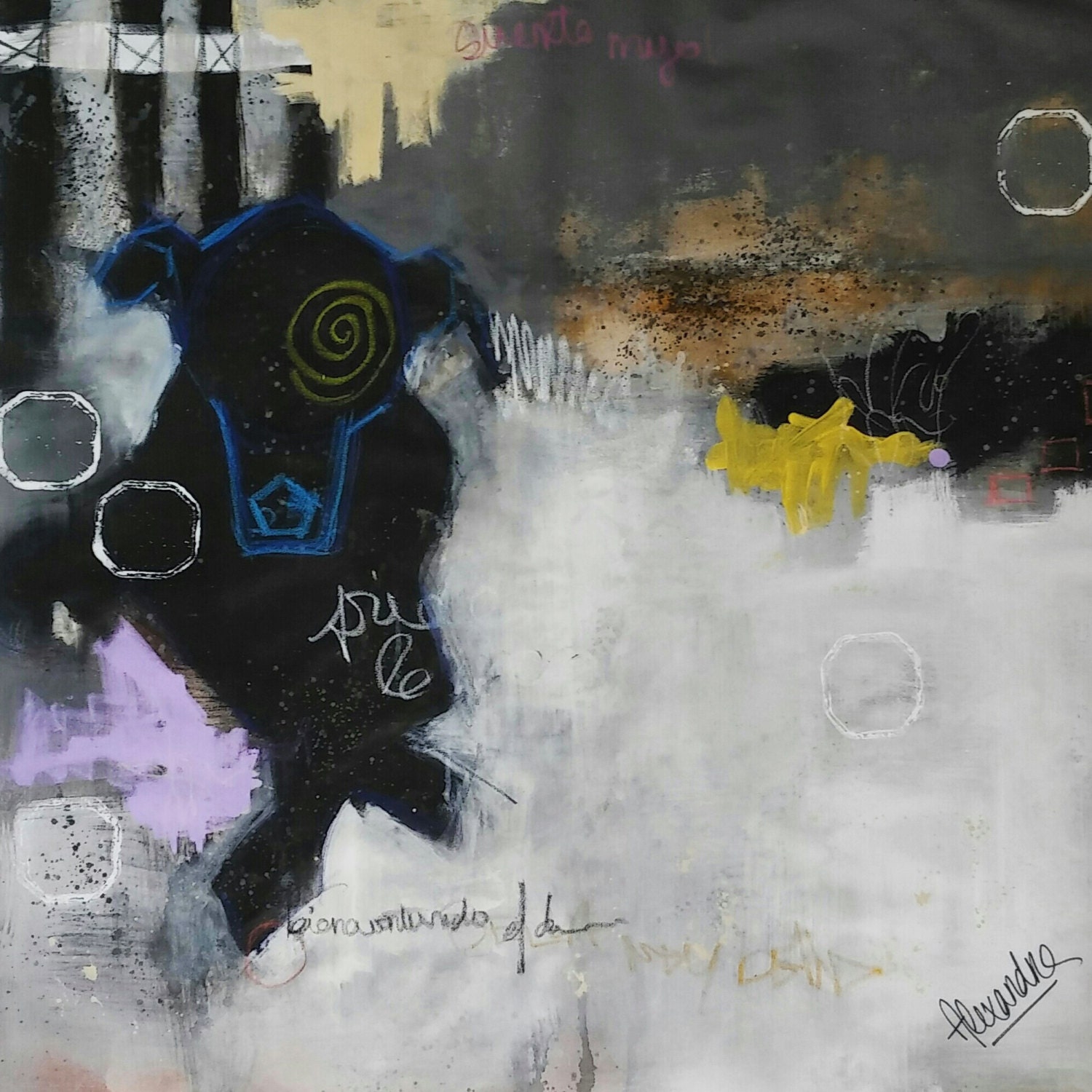 Large Canvas Abstract Art. Black Labrador Labrador Art Dog | Etsy