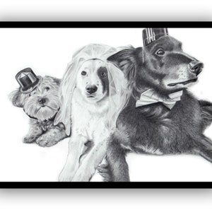 MULTIPLE PETS PORTRAIT From Your Favorite Photo, Original Art, Dog ...