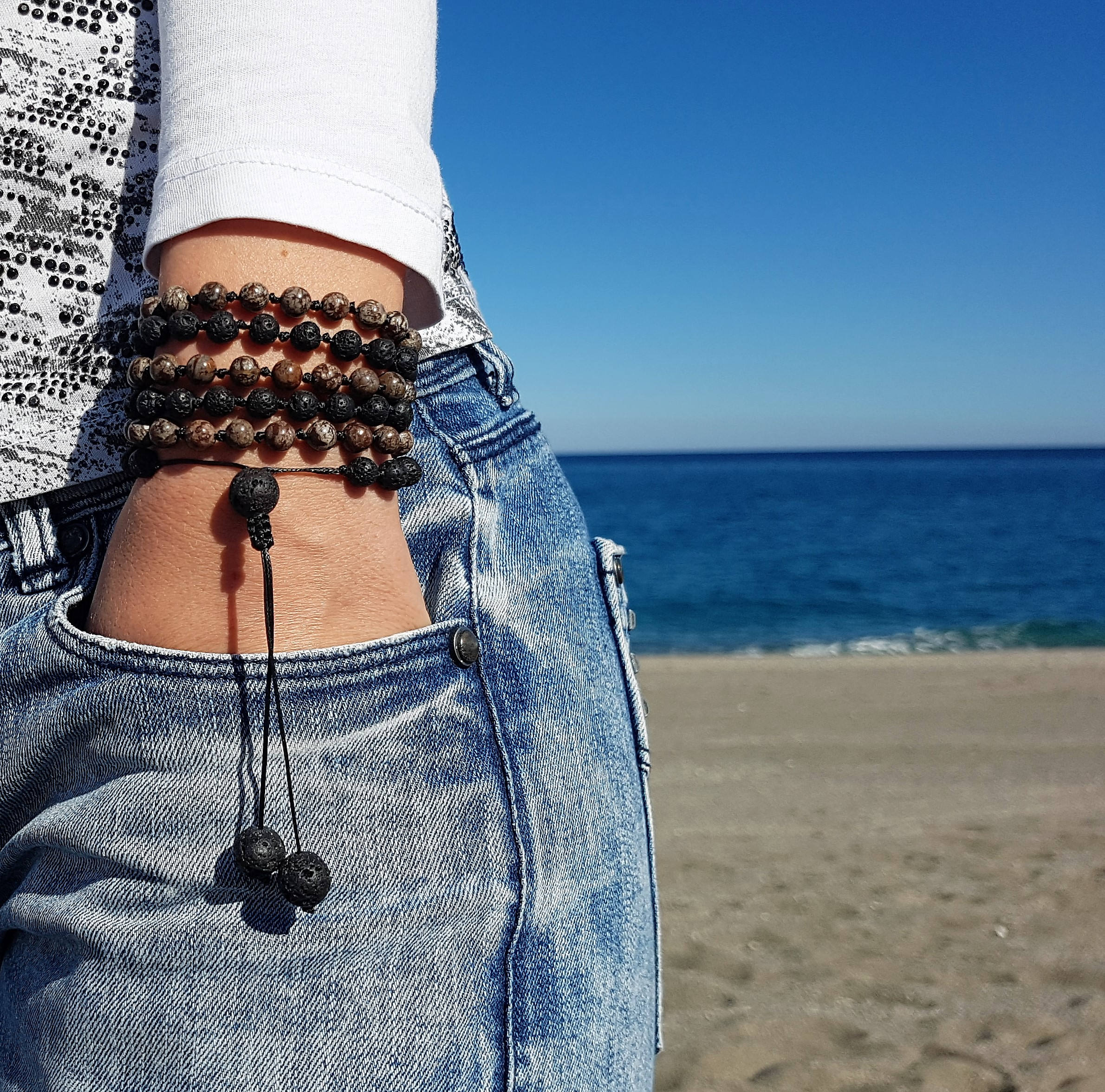 Jasper Mala, Volcanic Rock Mala, 108 Mala, 108 Mala Bracelet, Mens Mala ...