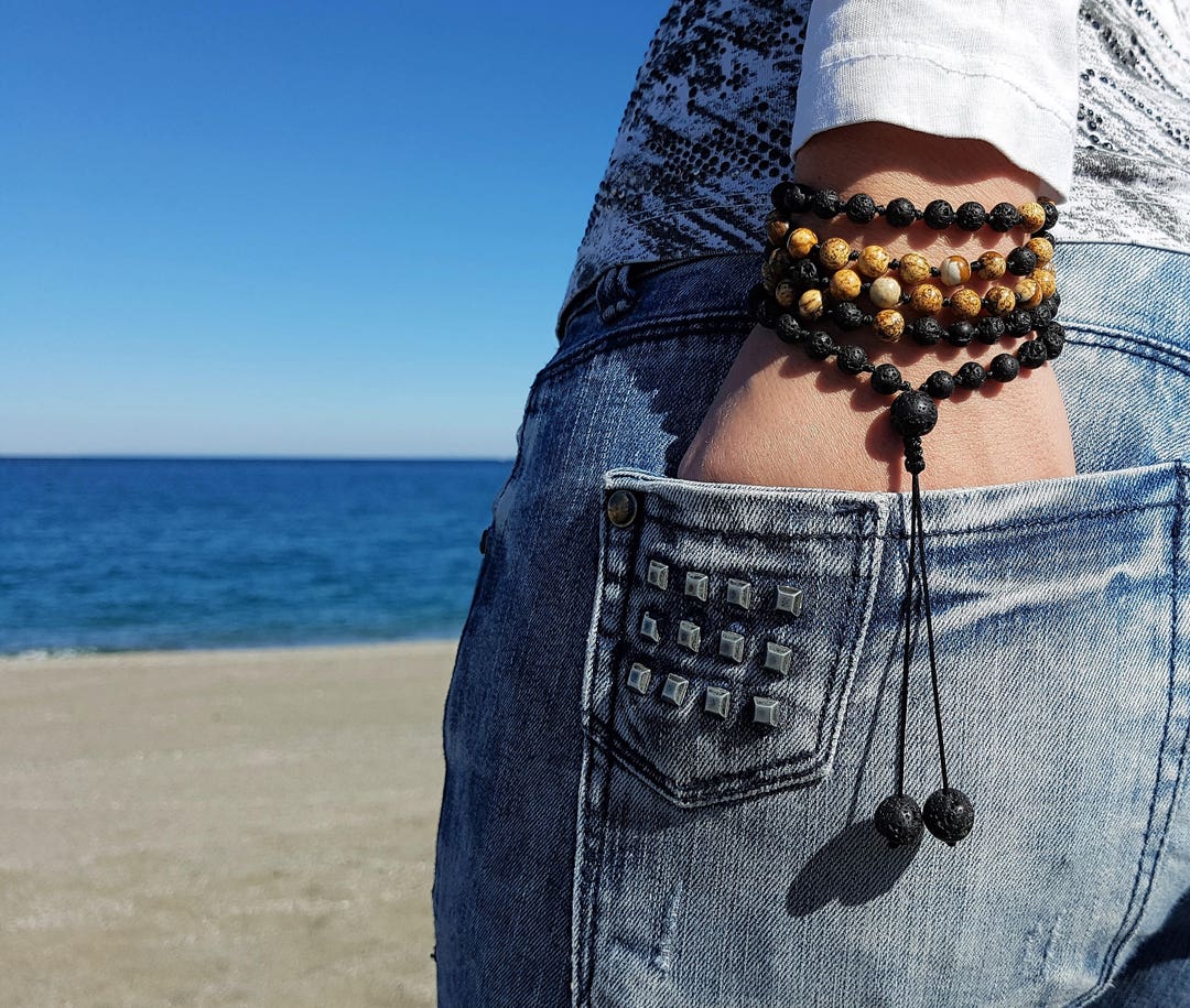 Jasper Mala, Volcanic Rock Mala, 108 Mala, 108 Mala Necklace, 108 Mala ...