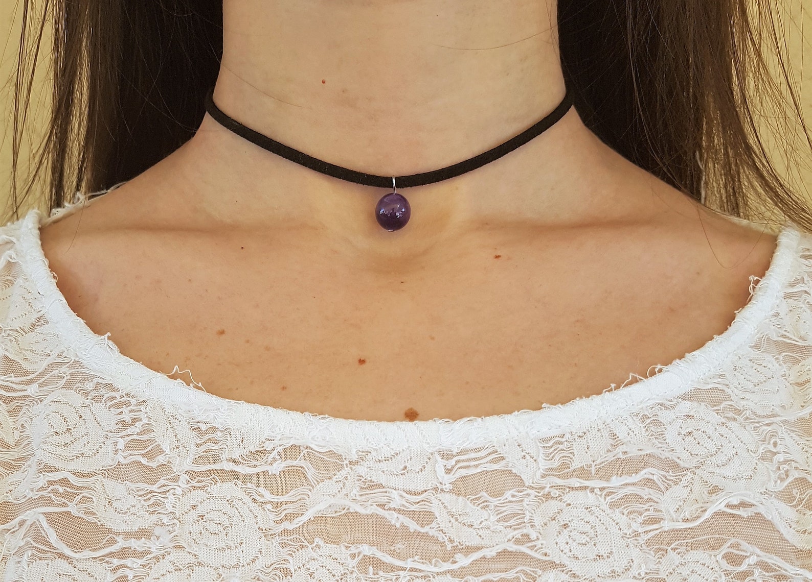 Suede Choker, Crystal Choker, Trendy Choker, Charm Necklaces, Party ...