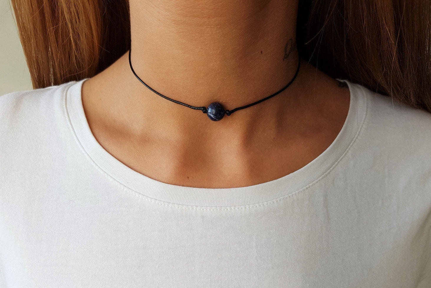 Sodalite Choker, Gemstone Choker, Choker Necklace, Boho Choker ...