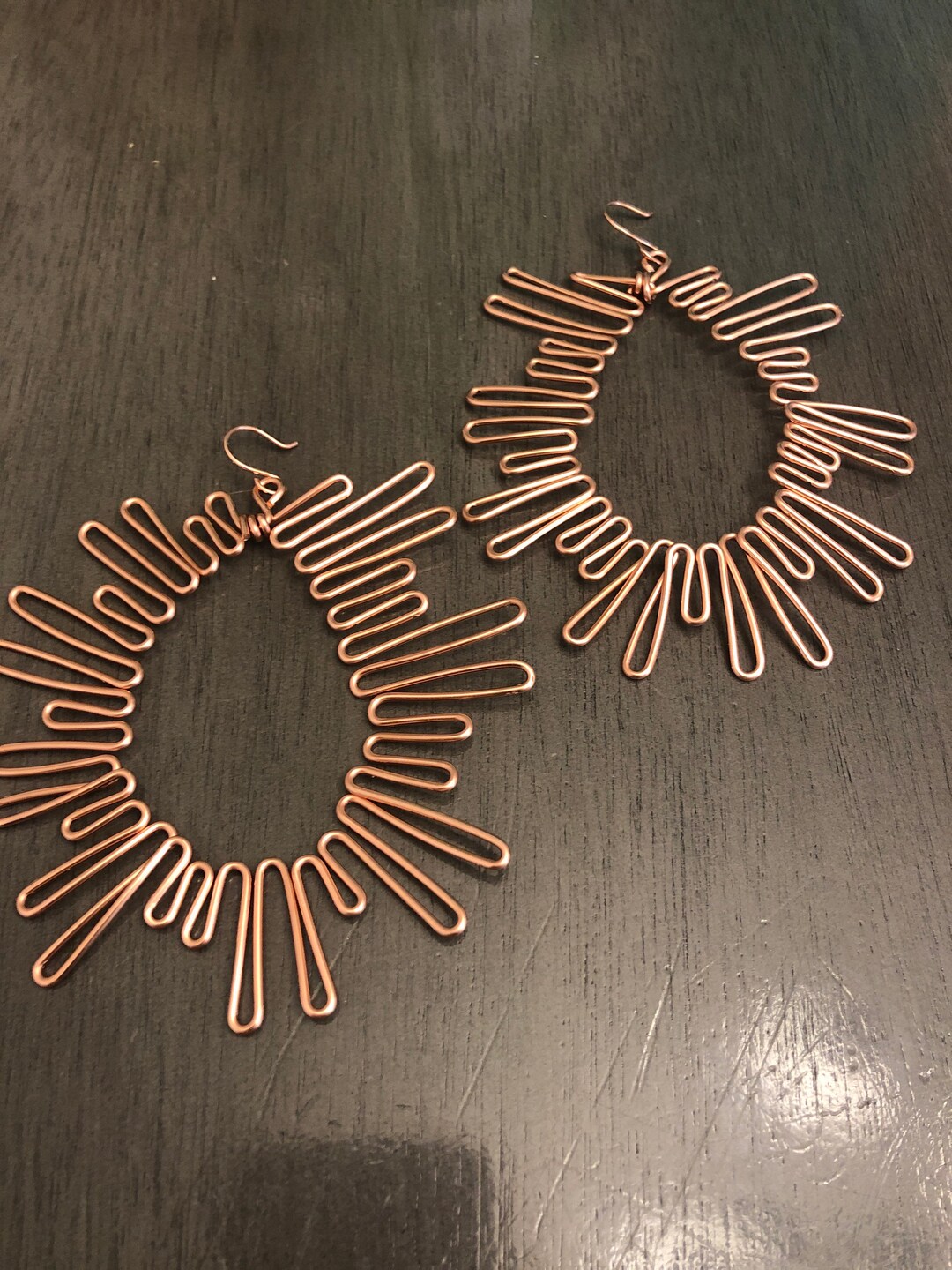 Artisan Made Copper Wire Intricate Abstract Earrings Jewelry Design ...