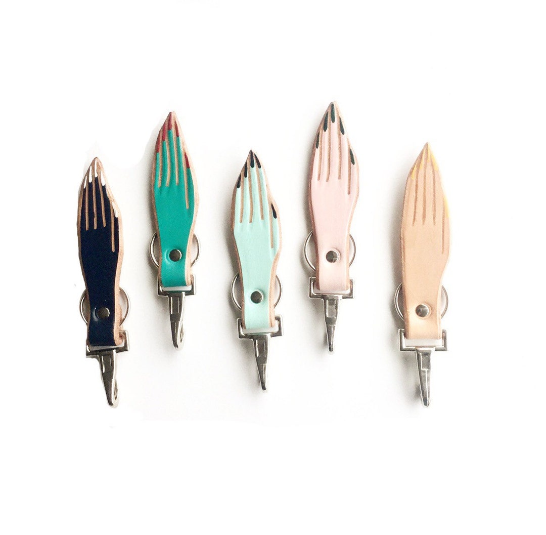 Witchy Nails Hand Keychain Leather Key Chain Leather Key - Etsy