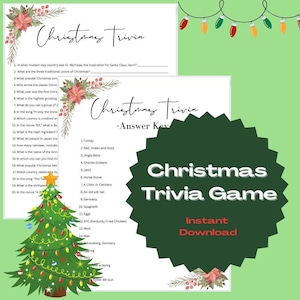Christmas Trivia, Holiday Trivia Games, Christmas Printable Game ...
