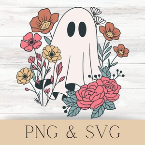 Flower Ghost SVG | Cute Floral Ghost Svg Png File | Boo Ghost Svg ...