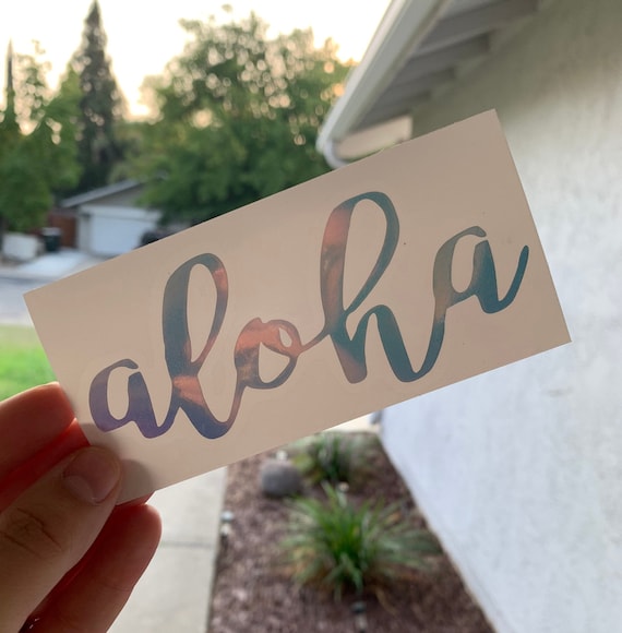 Aloha Hawaiian Vinyl Car Decal Hawaii Aloha Holographic | Etsy