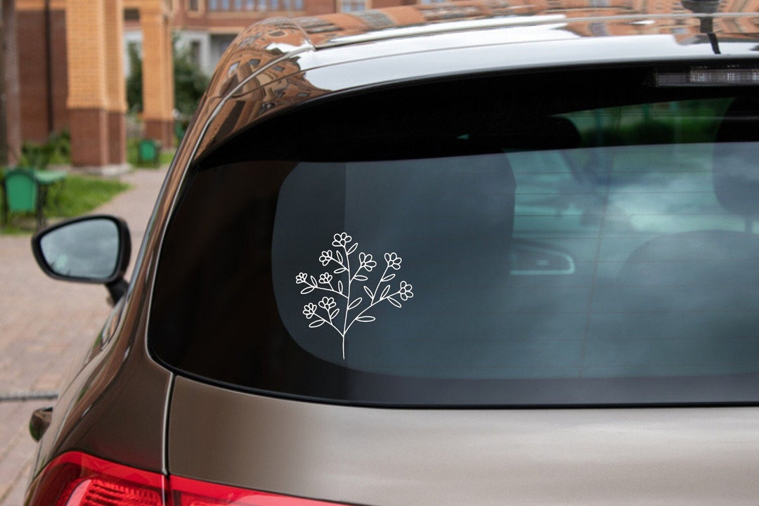 Floral Vinyl Car Decal Wildflower Decal, Boho Car Decal, Gift for Plant ...