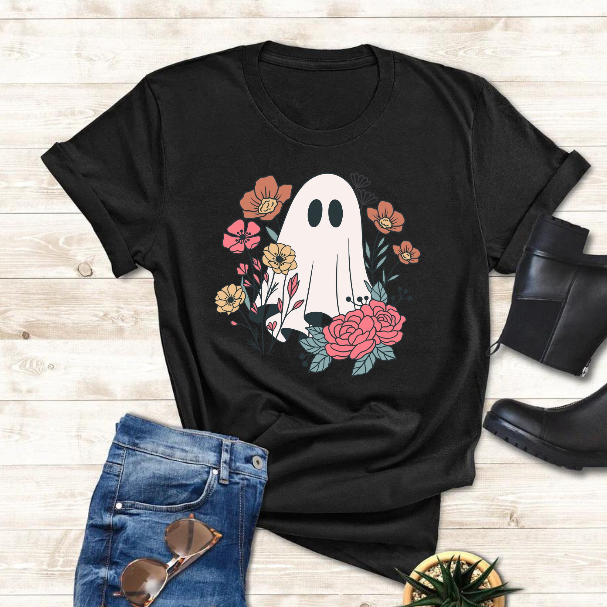 Flower Ghost SVG | Cute Floral Ghost Svg Png File | Boo Ghost Svg ...