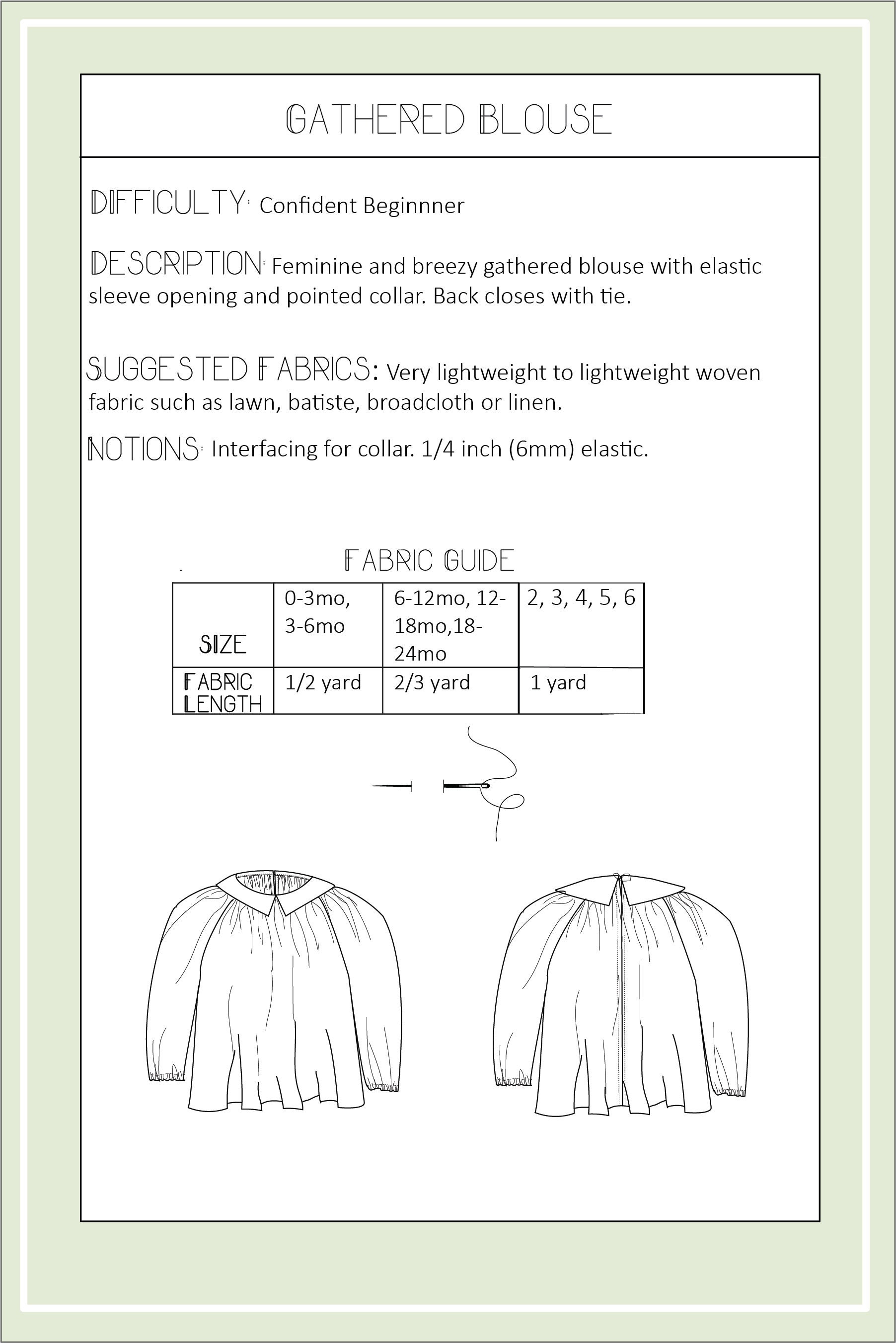 Gathered Top PDF / Digital Sewing Patterns for Babies - Etsy