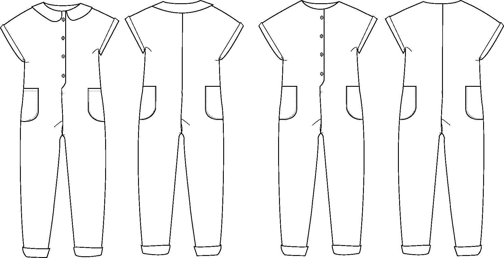 Jumpsuit Sewing Pattern – Baby, Toddler, and Kids One-piece (PDF ...