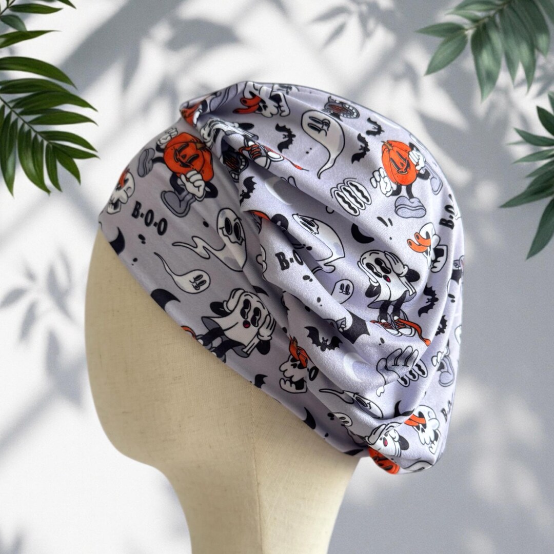 Halloween Scrub Cap: Boo Ghost & Pumpkin Print Bouffant Surgical Hat - Etsy