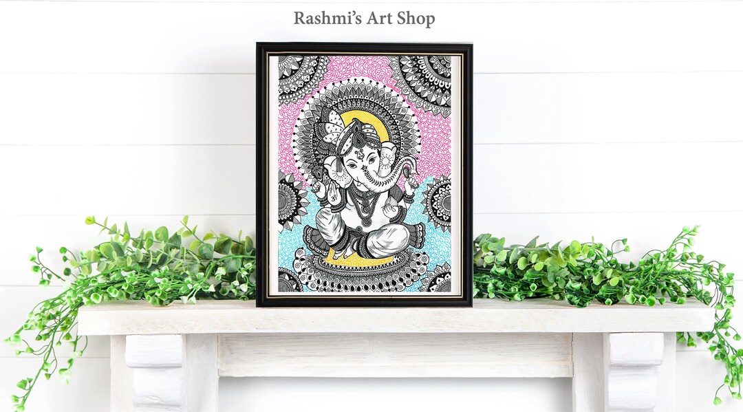 Hindu Lord Ganesha Home Decor Art Print, Baal Ganesh - Etsy