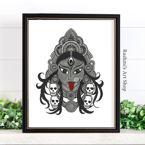 Divine Mother Kali Art Print Goddess Kali Wall Art Indian | Etsy
