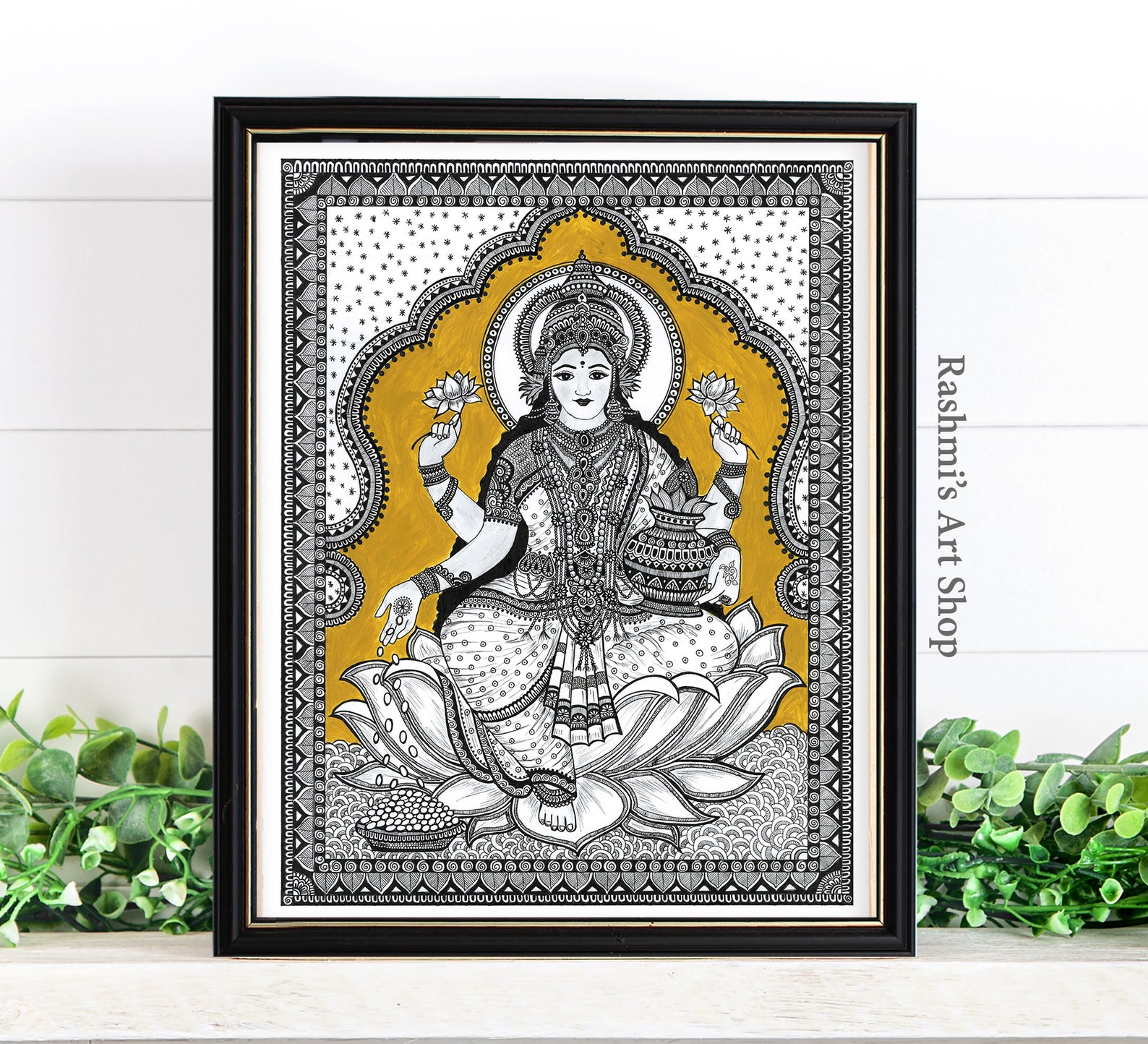 Goddess Lakshmi Art Print Hindu Goddess Artwork - Etsy