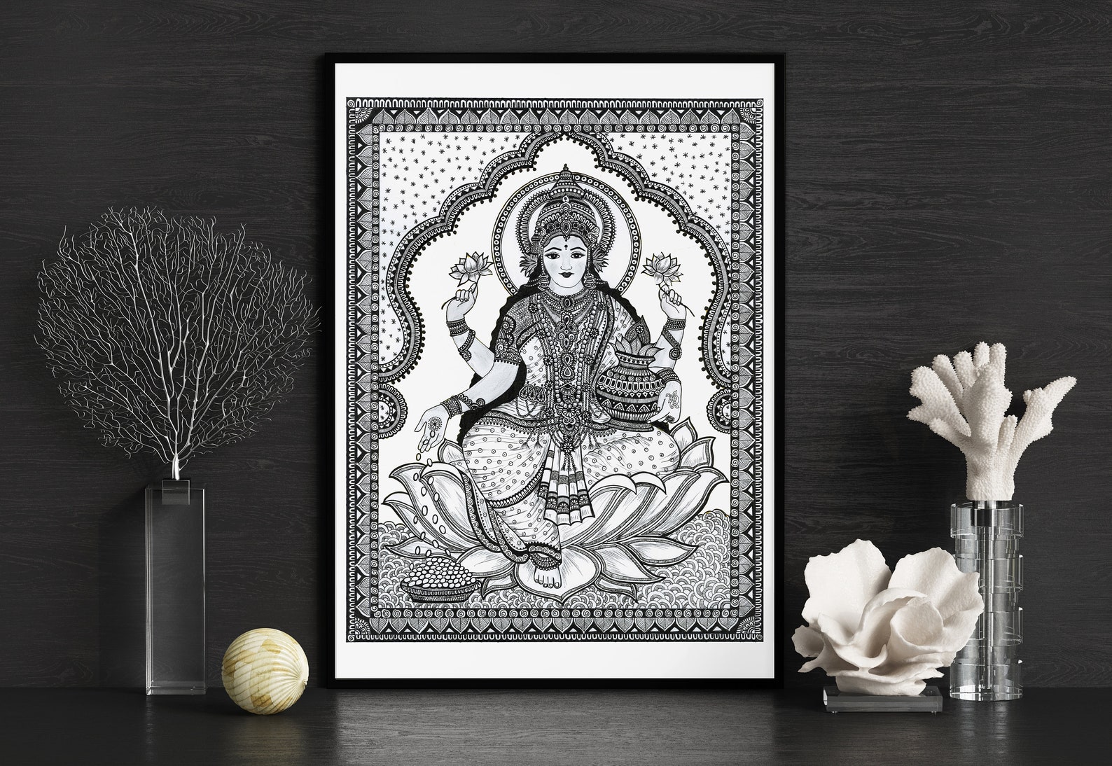 Goddess Lakshmi Art Print Hindu Goddess Artwork - Etsy