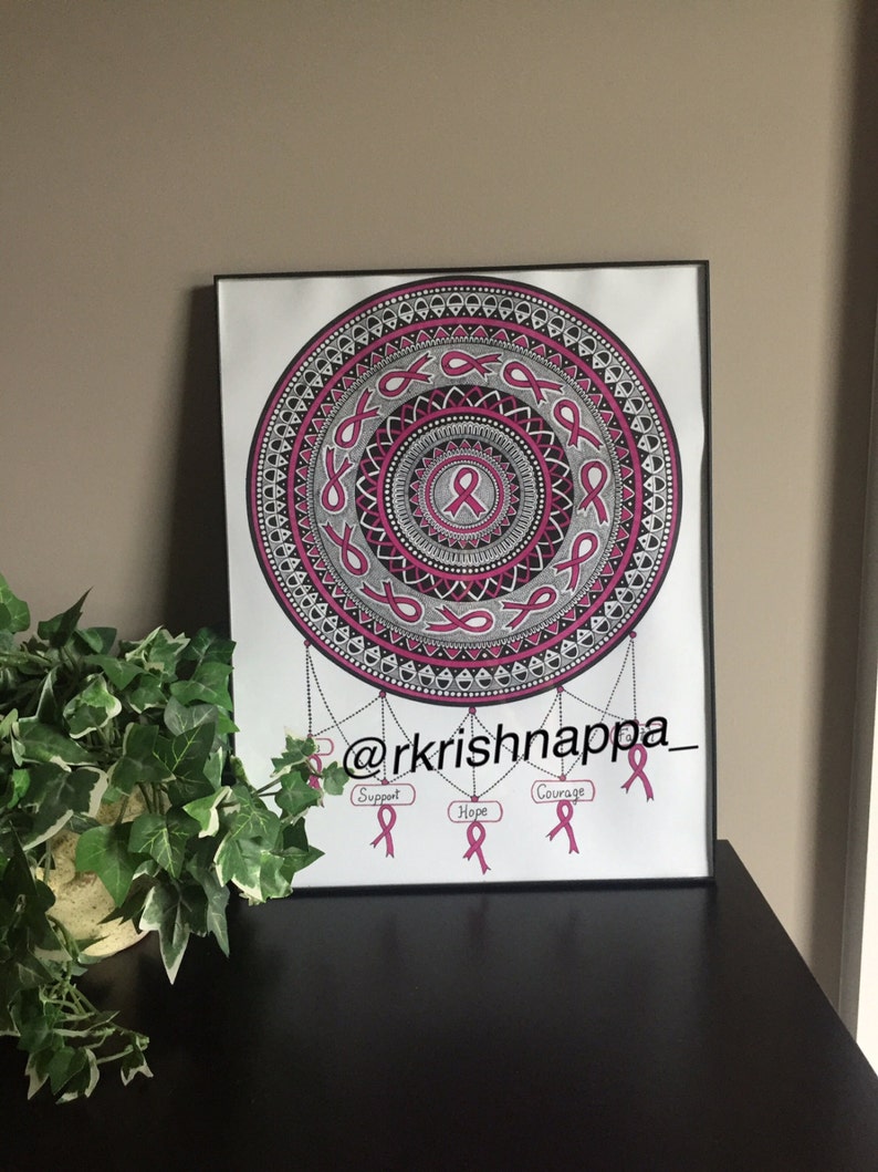 Pink Ribbon Mandala Breast Cancer Awareness Mandala Art | Etsy