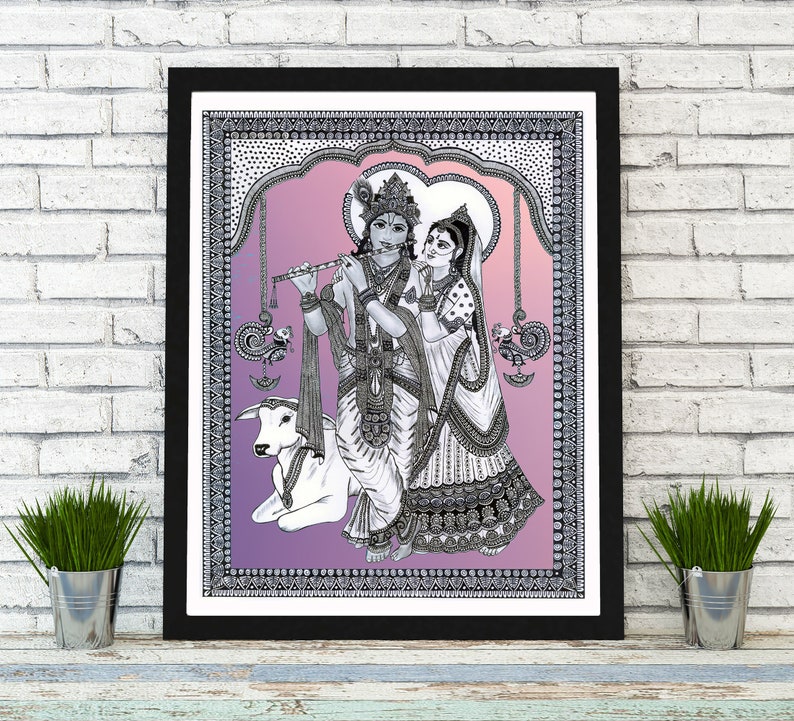 Radha Krishna Art Print Home Decor Art Print - Etsy