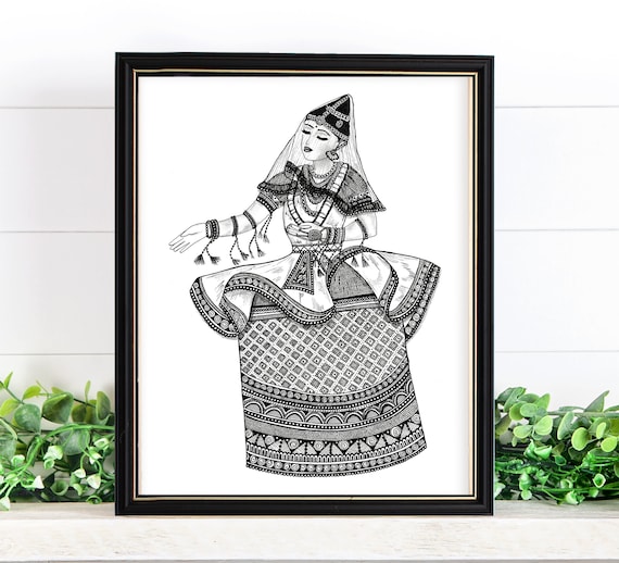 Manipuri Dancer Art Print Indian Classical Dancer - Etsy India