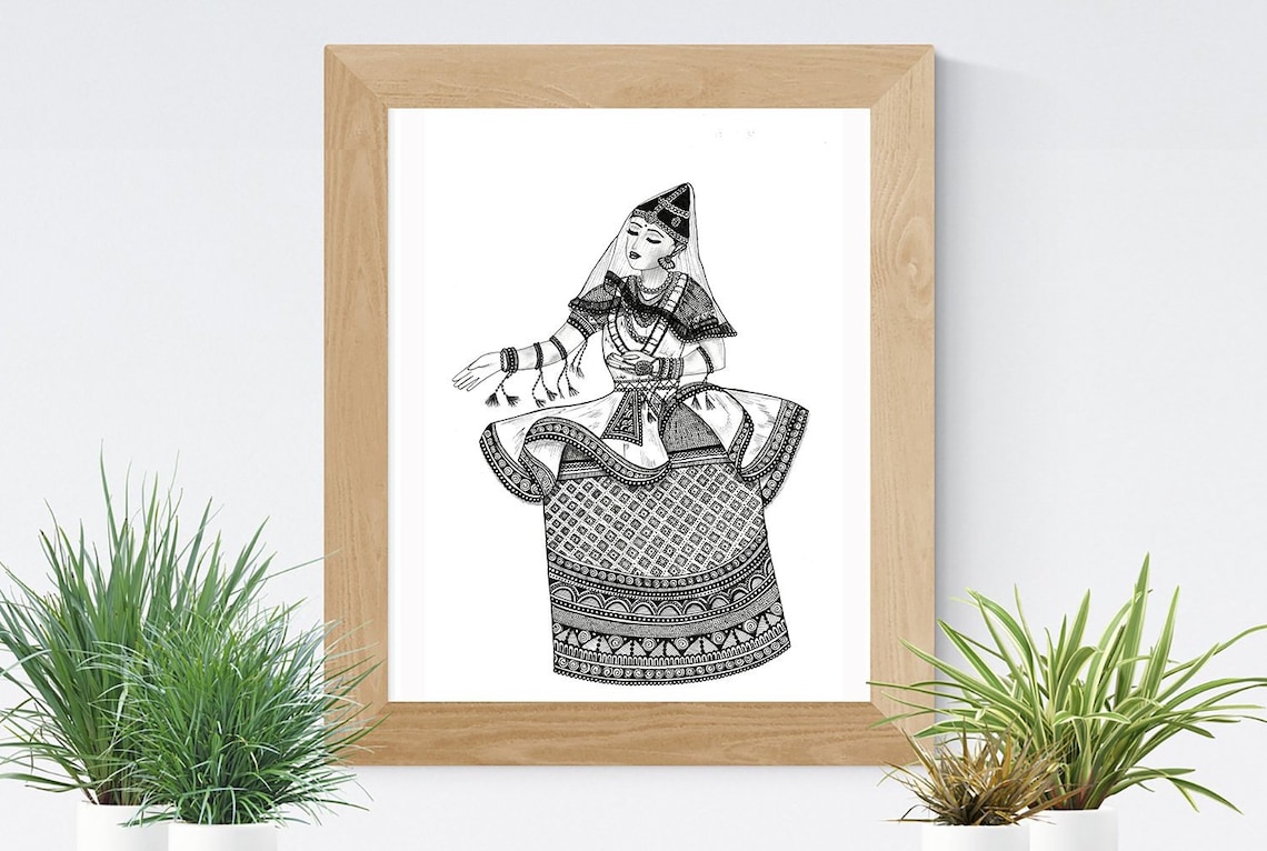 Manipuri Dancer Art Print, Indian Classical Dancer - Etsy