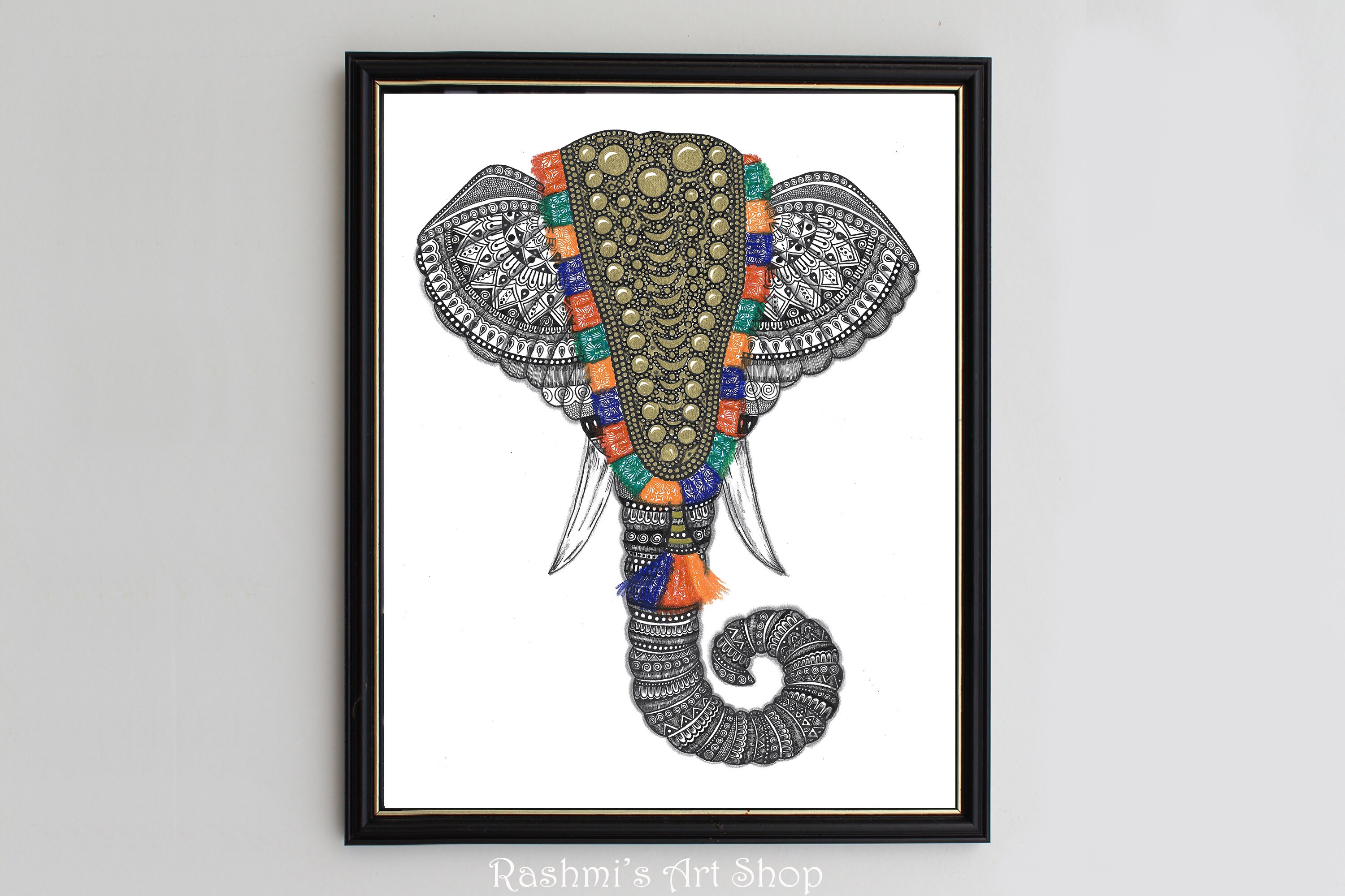 Kerala Elephant Face , Pooram Head, Nettipattam - Etsy