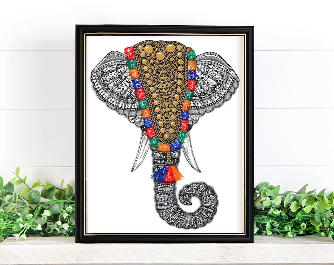Kerala Elephant Face , Pooram Head, Nettipattam - Etsy