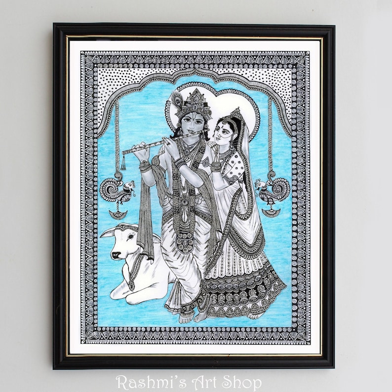 Radha Krishna Art Print Home Decor Art Print - Etsy
