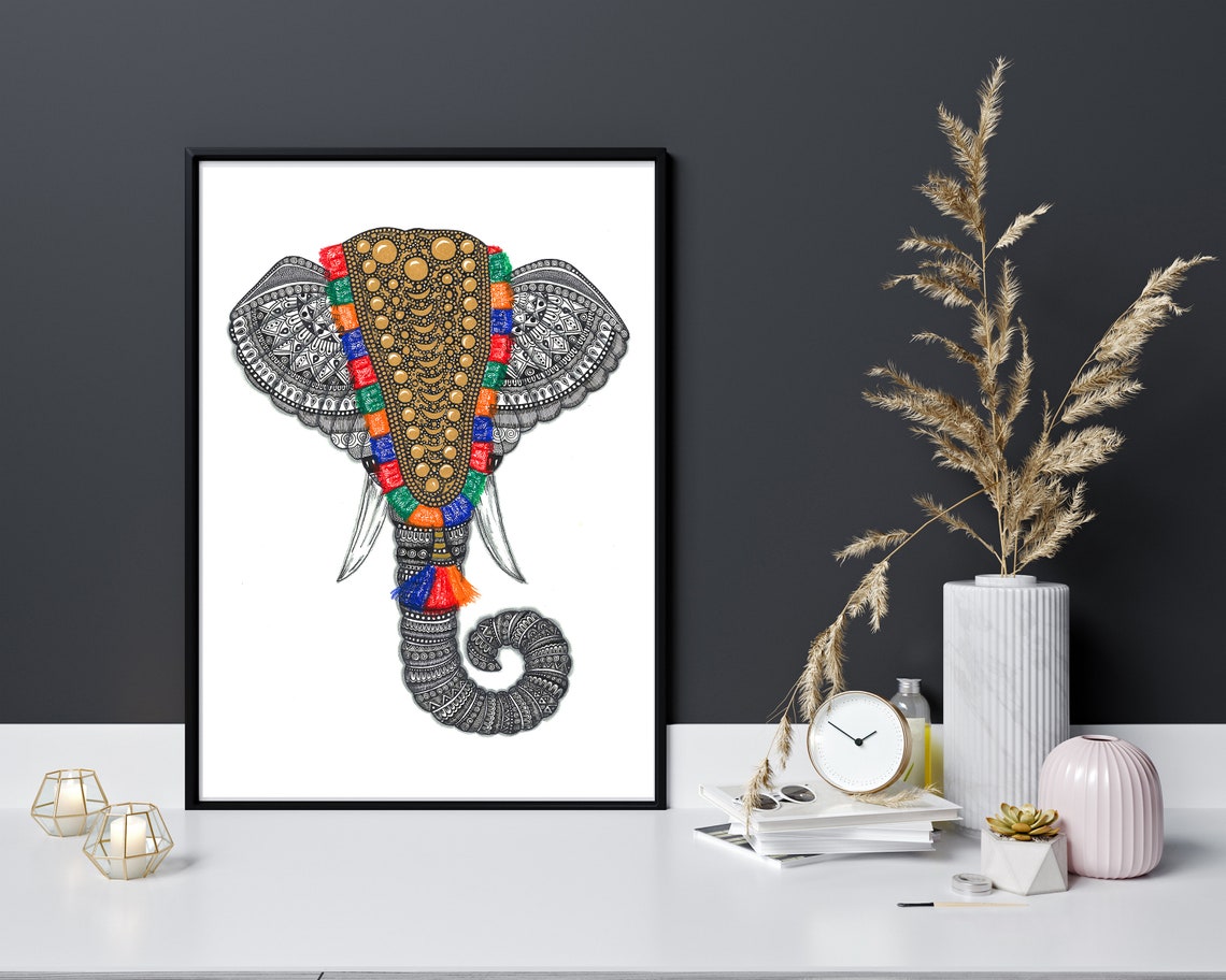Kerala Elephant Face Pooram Head Nettipattam - Etsy