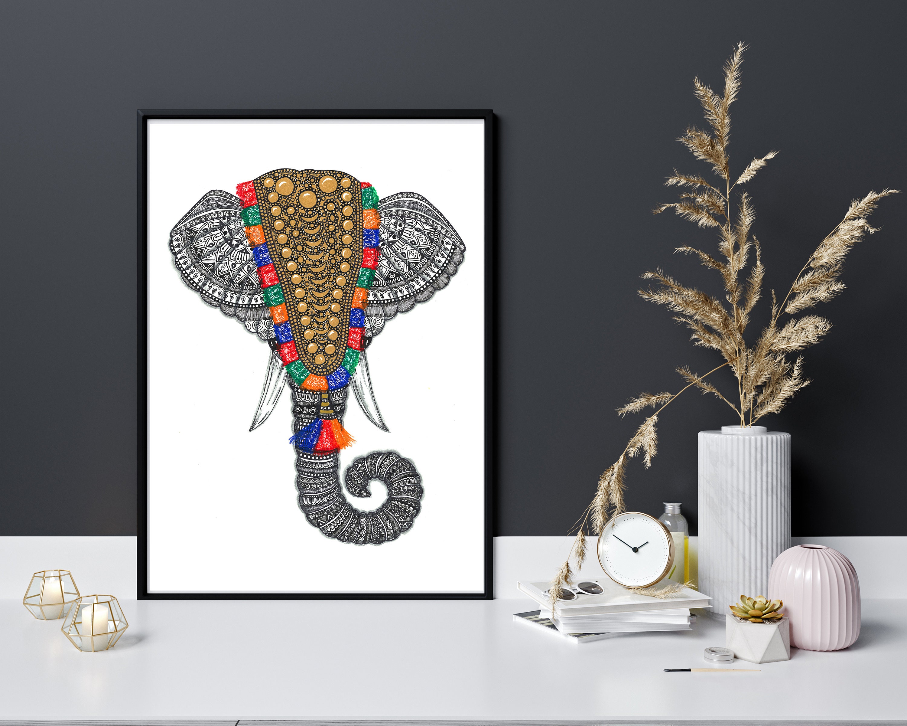 Kerala Elephant Face Pooram Head Nettipattam - Etsy