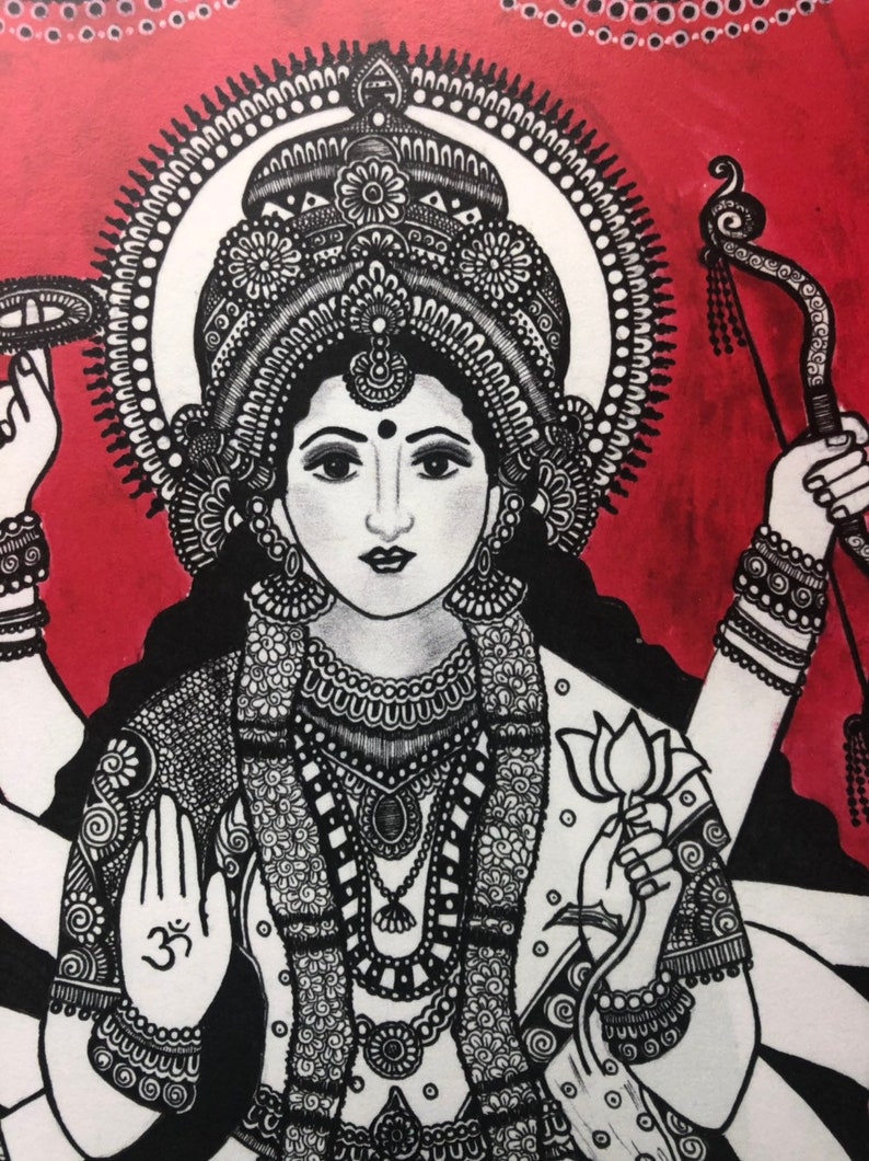 Goddess Durga Sitting on Tiger - Etsy