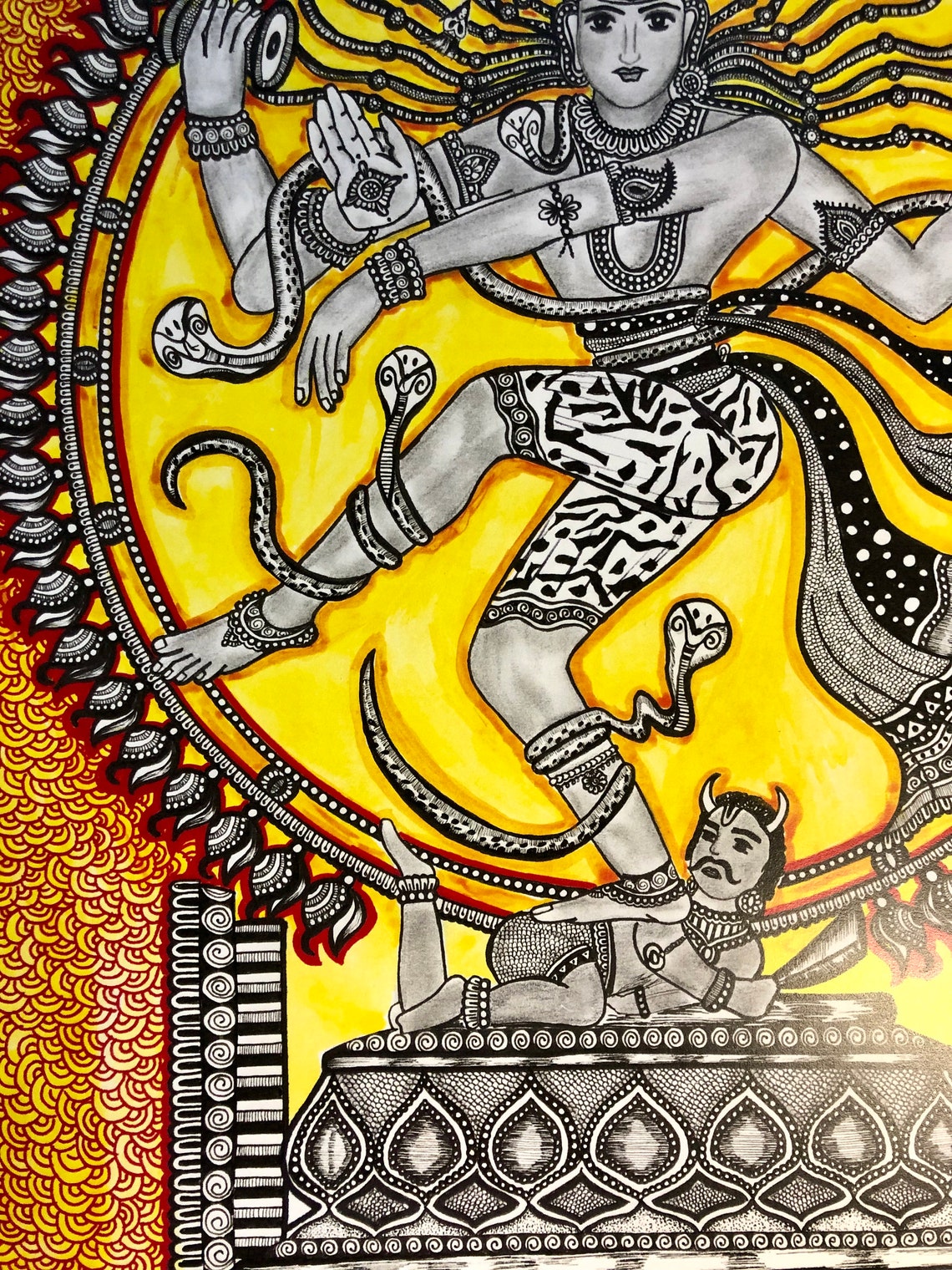 Nataraja Dancing Shiva Art Print Indian Home Decor | Etsy India