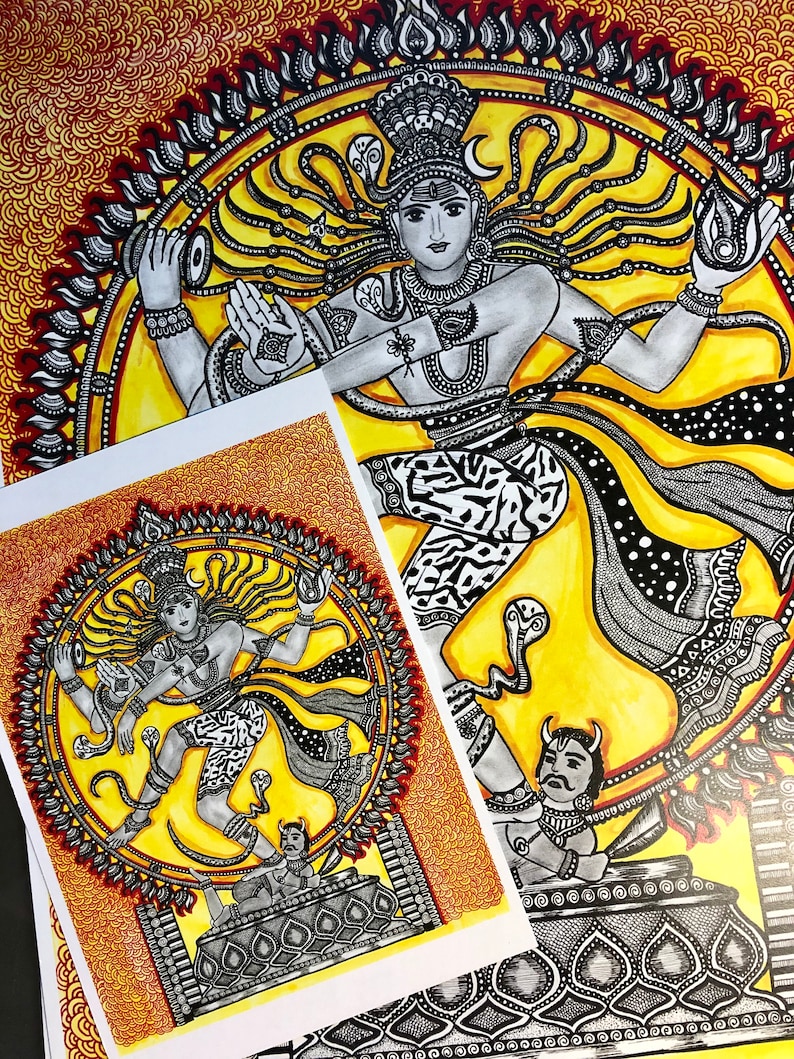 Nataraja Dancing Shiva Art Print Indian Home Decor | Etsy India