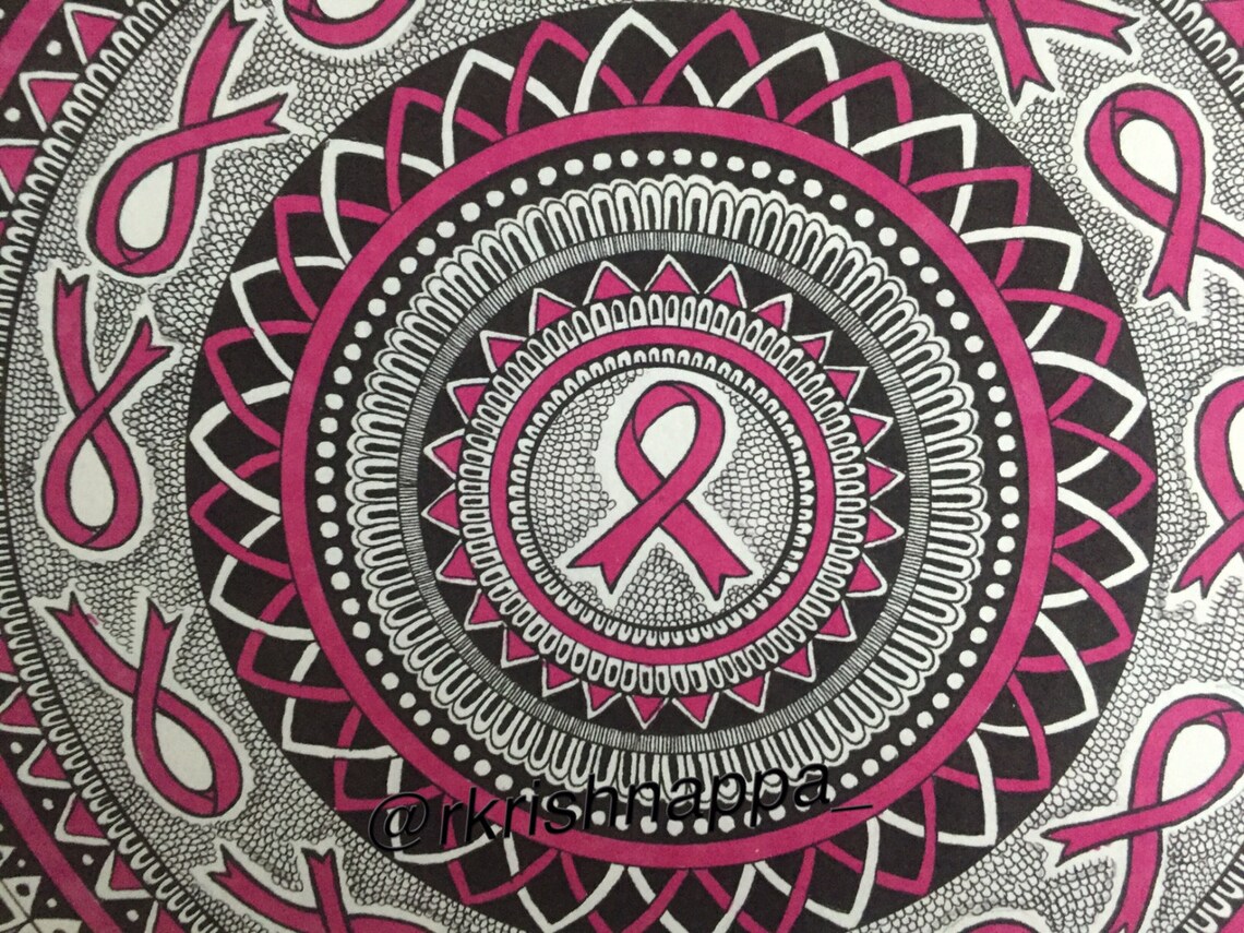 Pink Ribbon Mandala Breast Cancer Awareness Mandala Art | Etsy