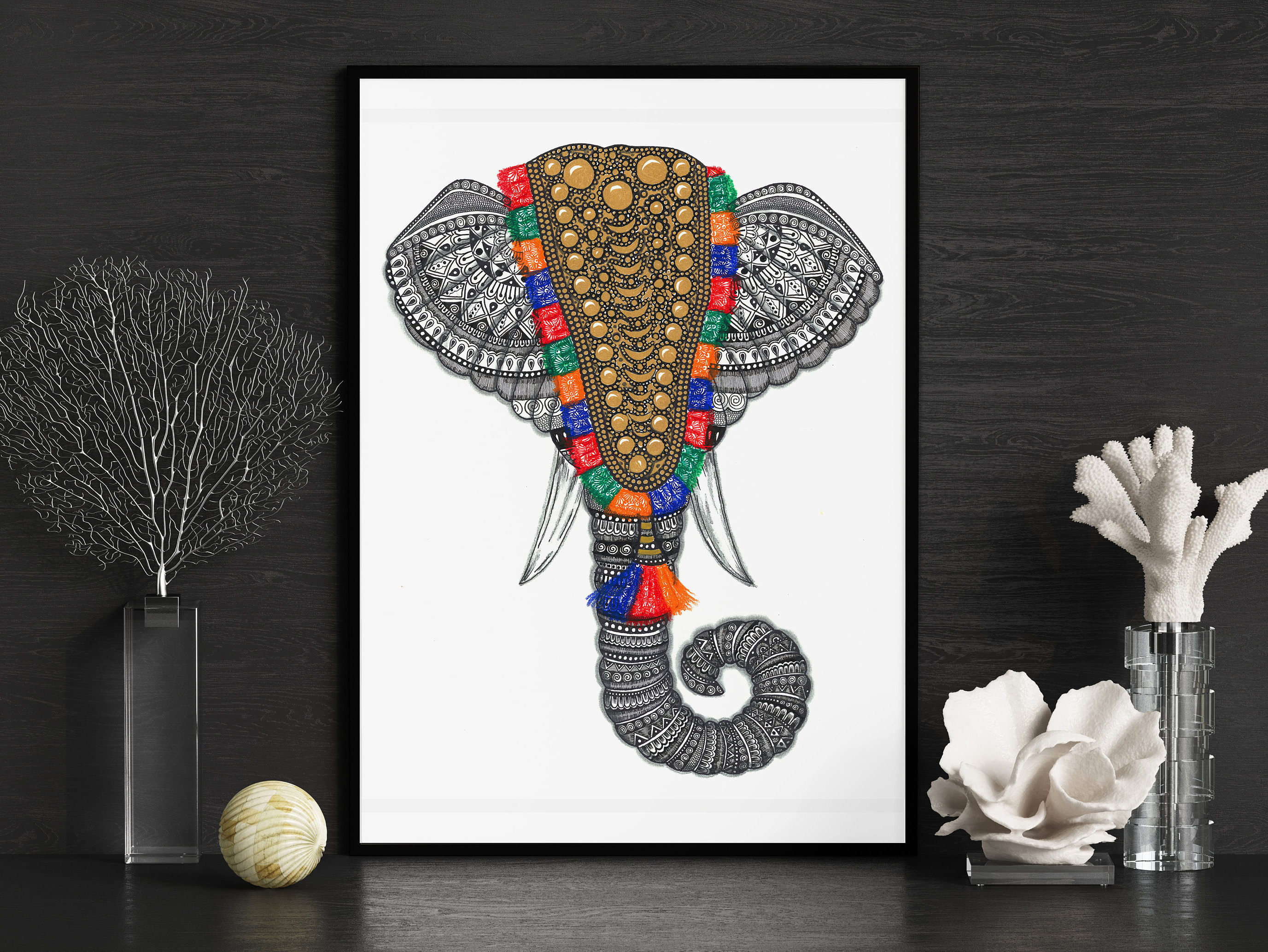Kerala Elephant Face Pooram Head Nettipattam - Etsy