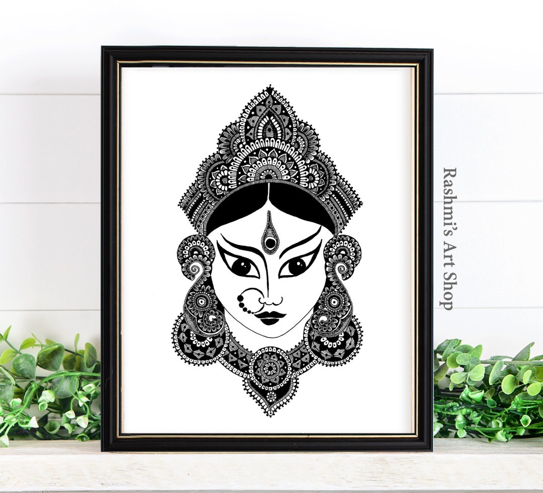 Maa Durga Art Print - Etsy
