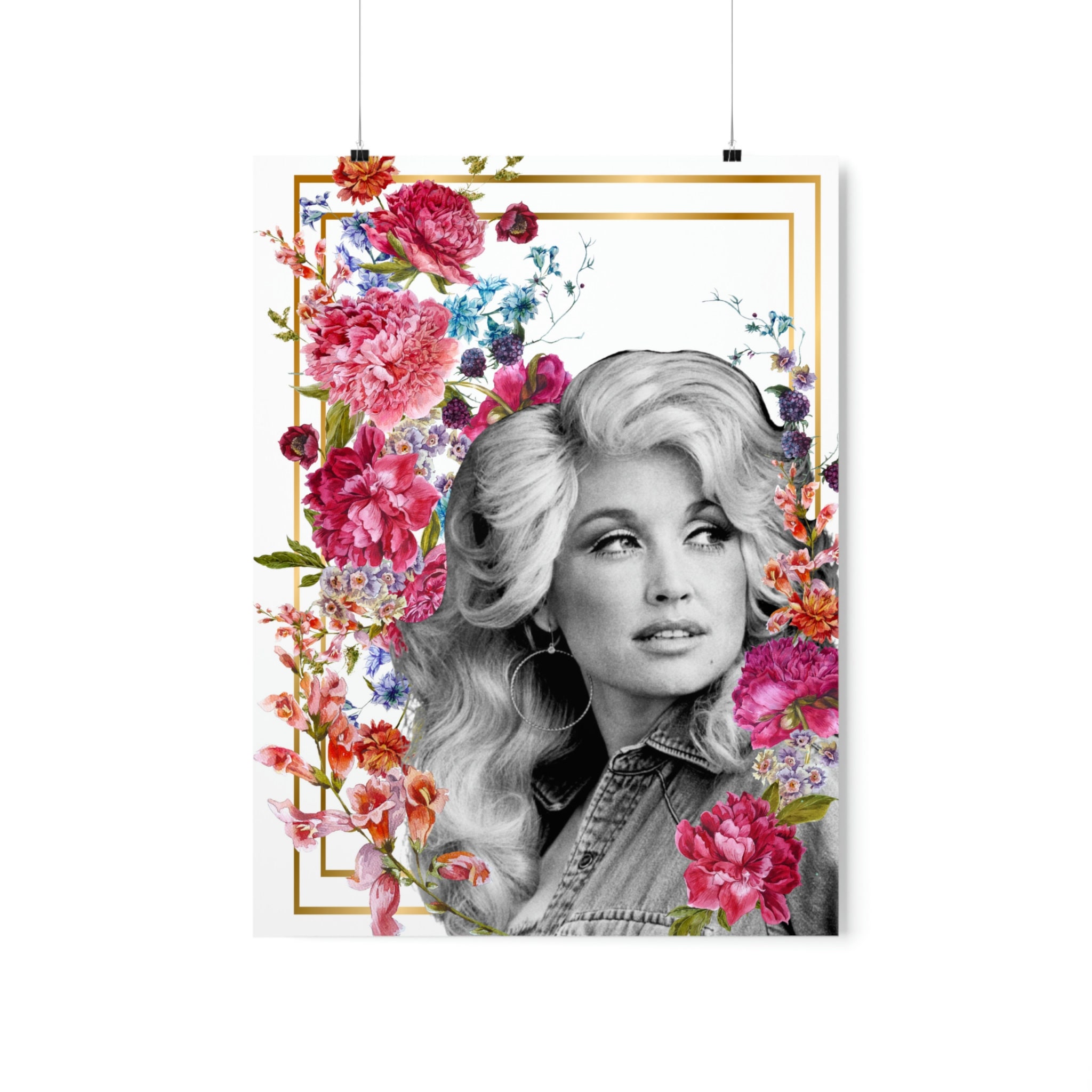 Dolly Parton Poster Vintage Flowers Art Print Poster Wall - Etsy