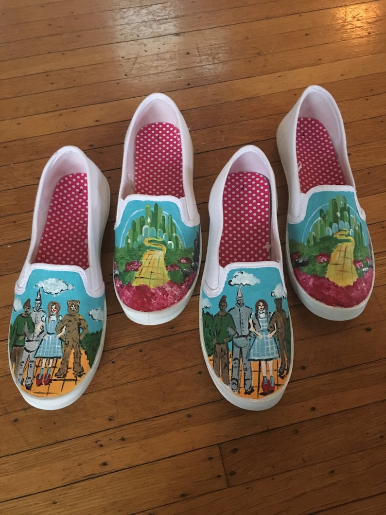 Wizard of Oz Hand Painted Shoes Wizard of Oz Emerald City | Etsy