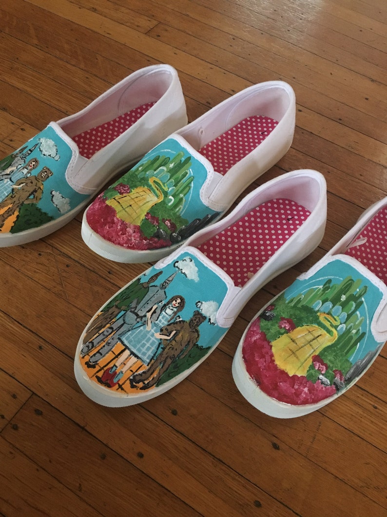 Wizard of Oz Hand Painted Shoes Wizard of Oz Emerald City | Etsy