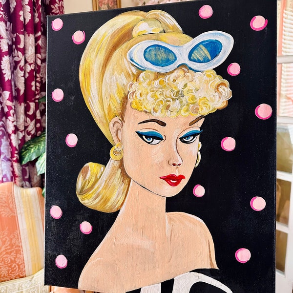 Barbie Birthday Painting Canvas - Etsy
