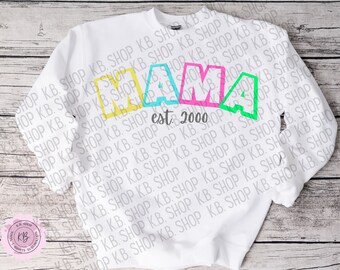 Mama Est 2024 Png Svg, Retro Mama Png Svg, Mama Sublimation, Gift for ...