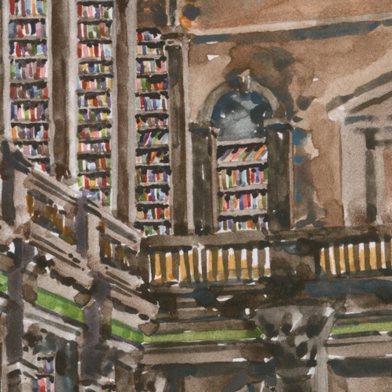 Matilda Library Art Print Roald Dahl Art the Books | Etsy