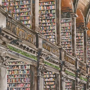 Matilda, Library Art Print, Roald Dahl Art, the Books Transported Her ...