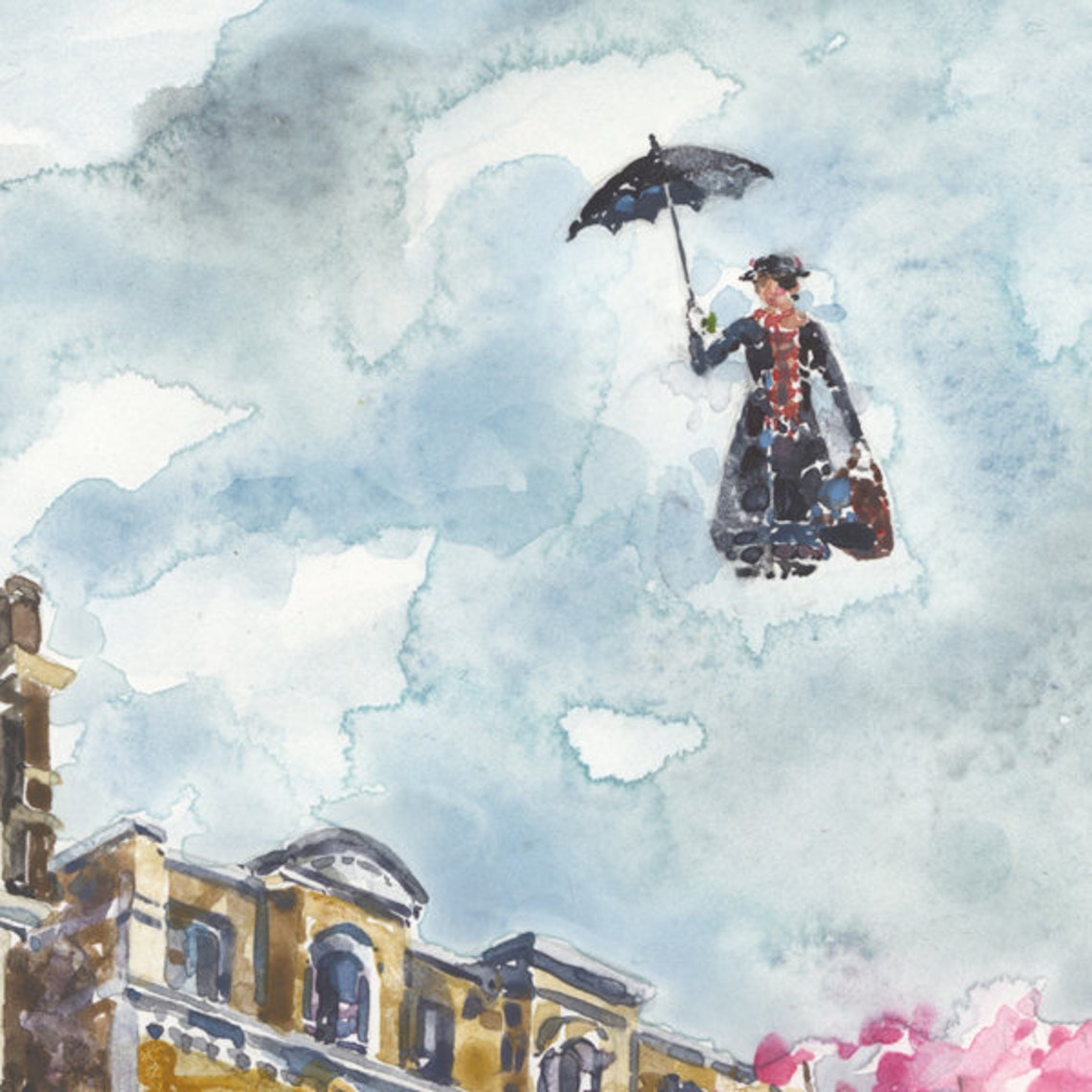 17 Cherry Tree Lane Watercolor Painting London Architecture | Etsy